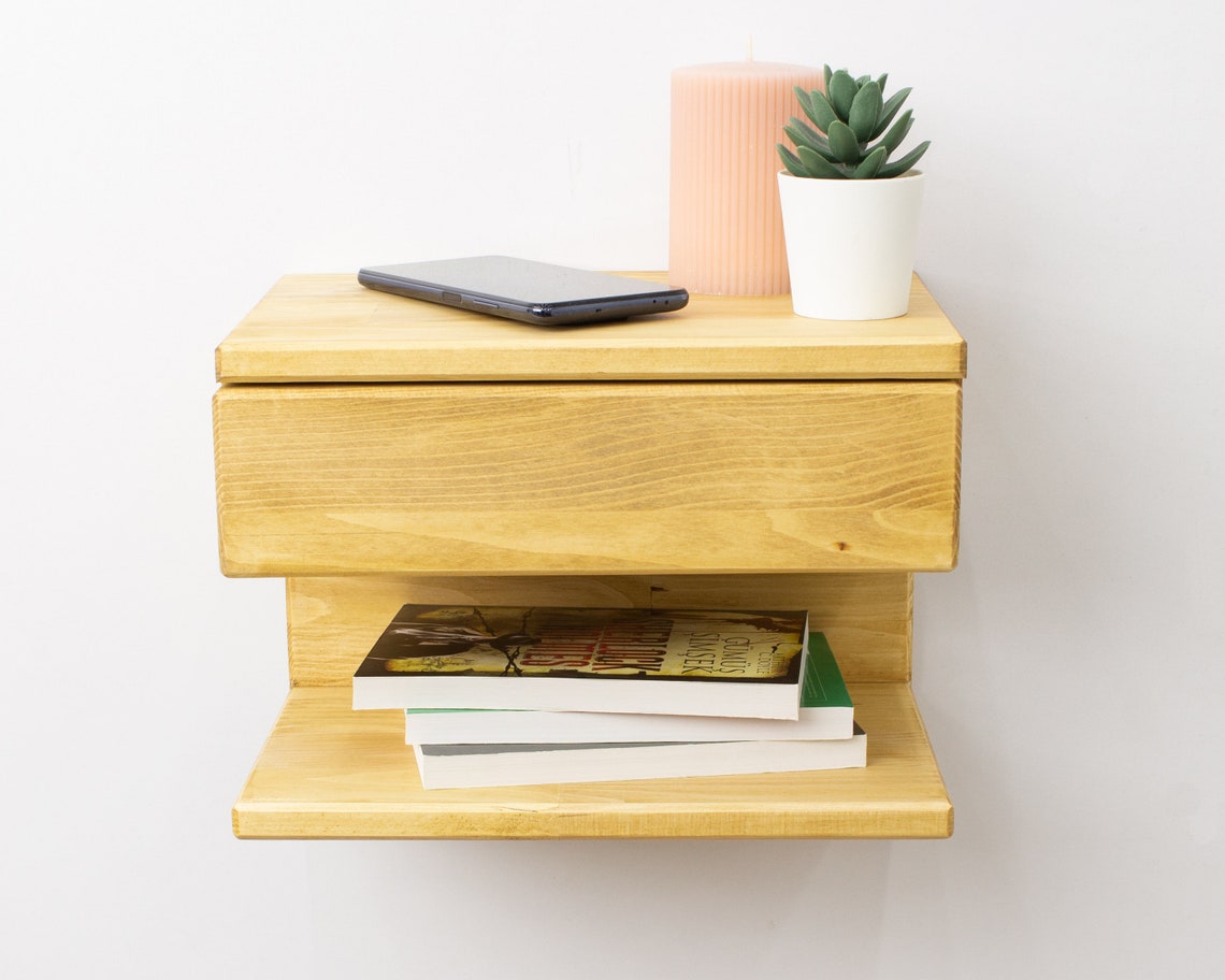 Floating Nightstand Wall Mounted Nightstand With Drawer - Etsy