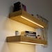 Floating Thick Wall Shellf With Lights, Wooden Shelf With Led Light ...