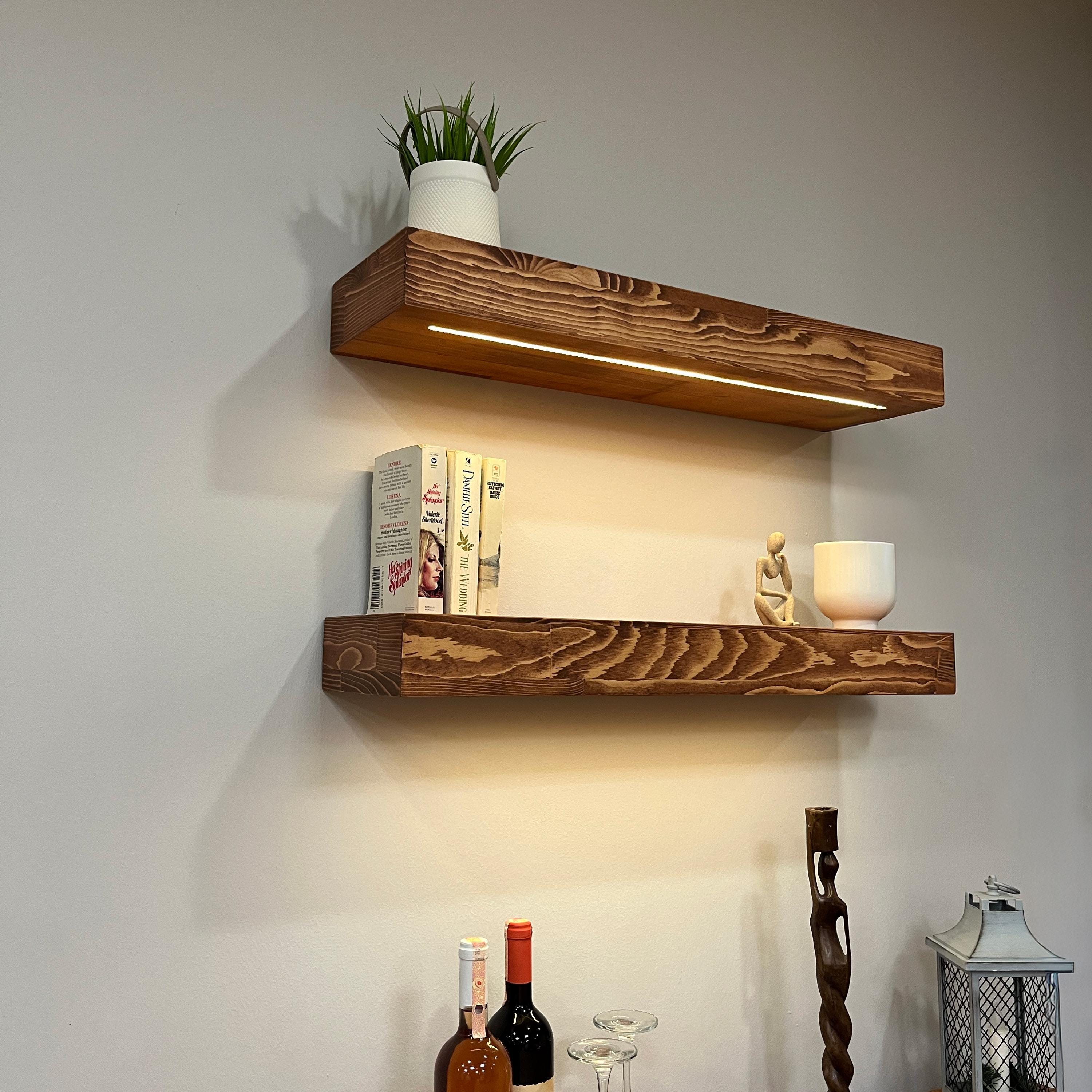Floating Led Shelf, Floating Shelf With 12V DC LED Light - Etsy