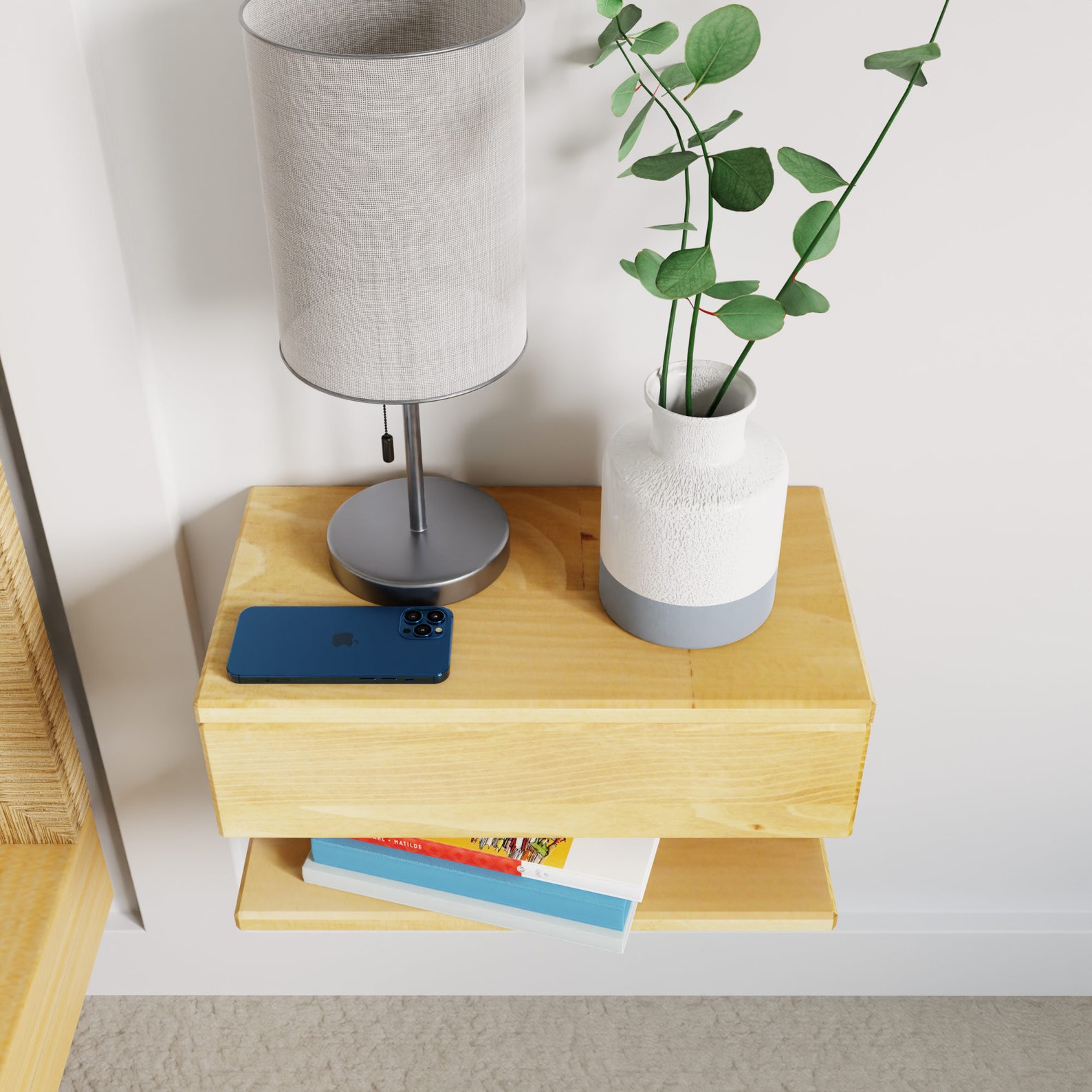 Modern Floating Nightstand Nightstand With Drawer Wood - Etsy