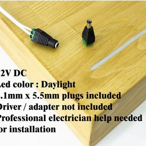 Natural Floating Shelf With LED Lights, Recessed LED Strip, Wood Shelf ...