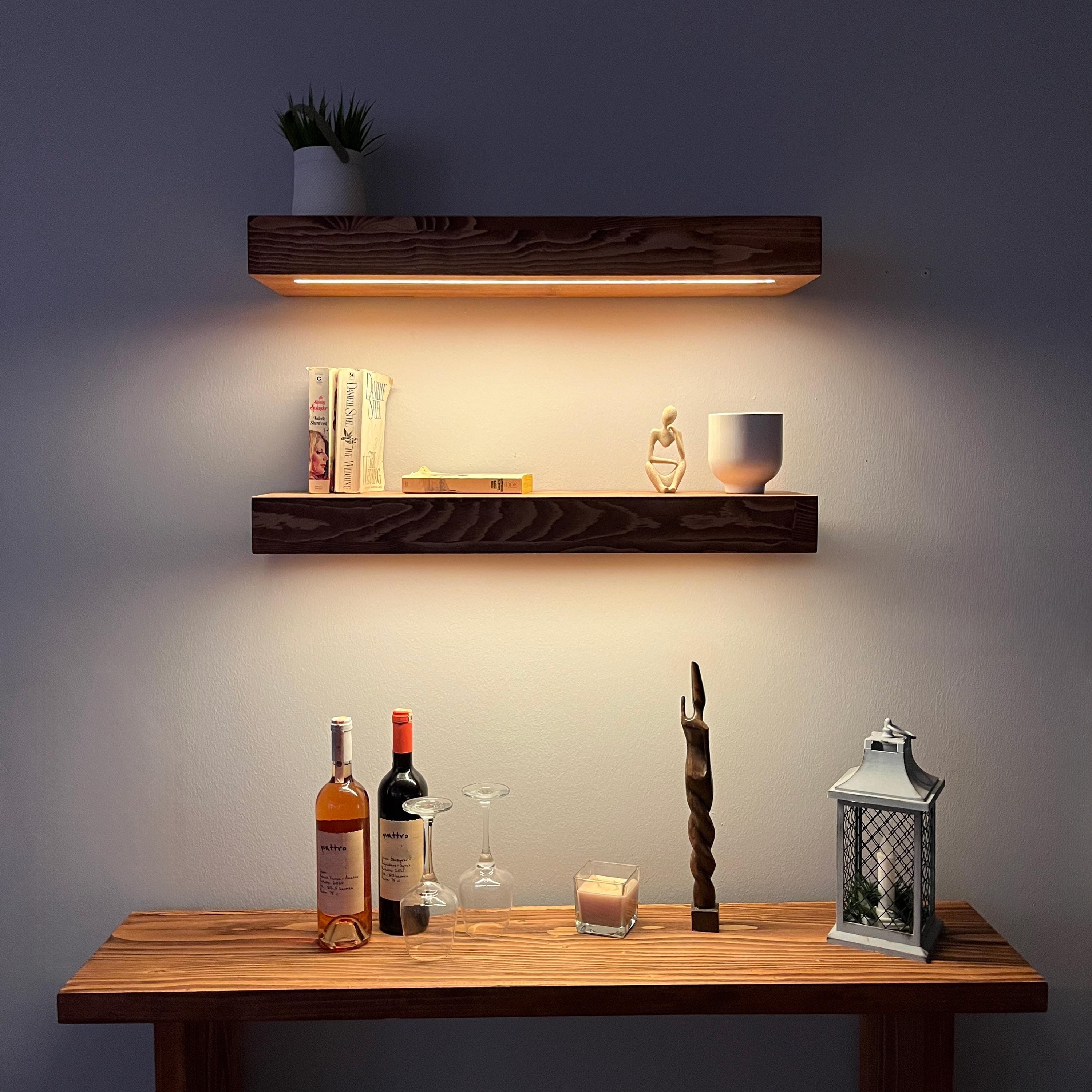 Floating Led Shelf, Floating Shelf With 12V DC LED Light - Etsy