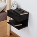 Black Floating Nightstand Wall Mounted Nightstand With Drawer Wood ...