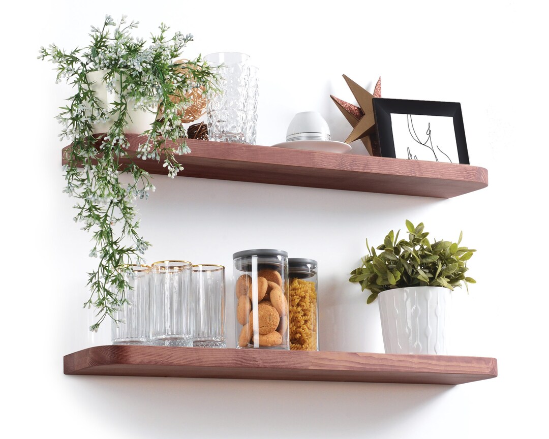 Modern Radius Wood Floating Shelf, Custom Size Curved Floating Shelf ...