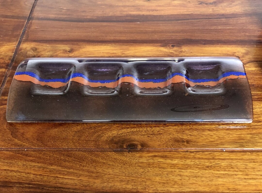 Vintage Studio Glass Retro Art Horderves Plate - Etsy