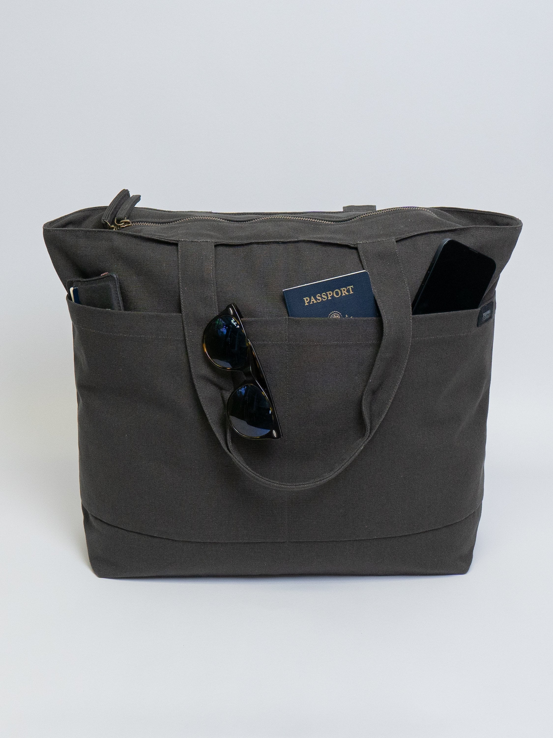 Organic Cotton Canvas Travel Tote Bag With Trolley Sleeve - Etsy
