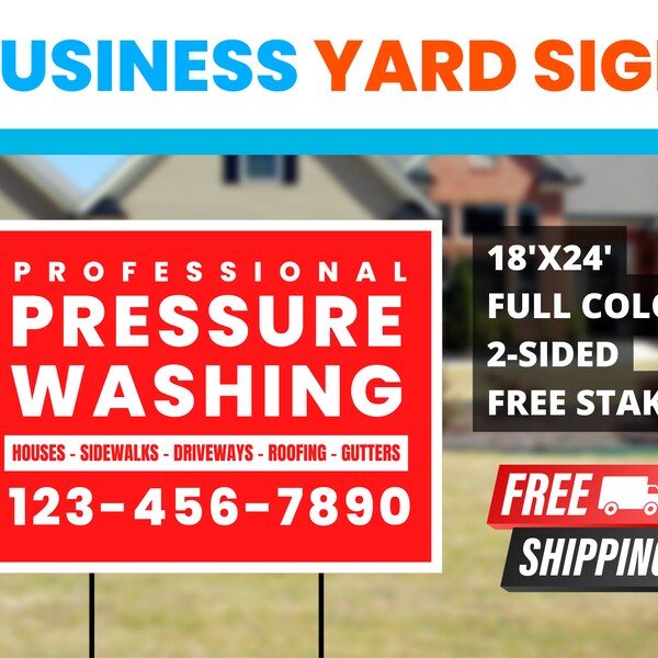 Pressure Washing Yard Signs Double - Etsy