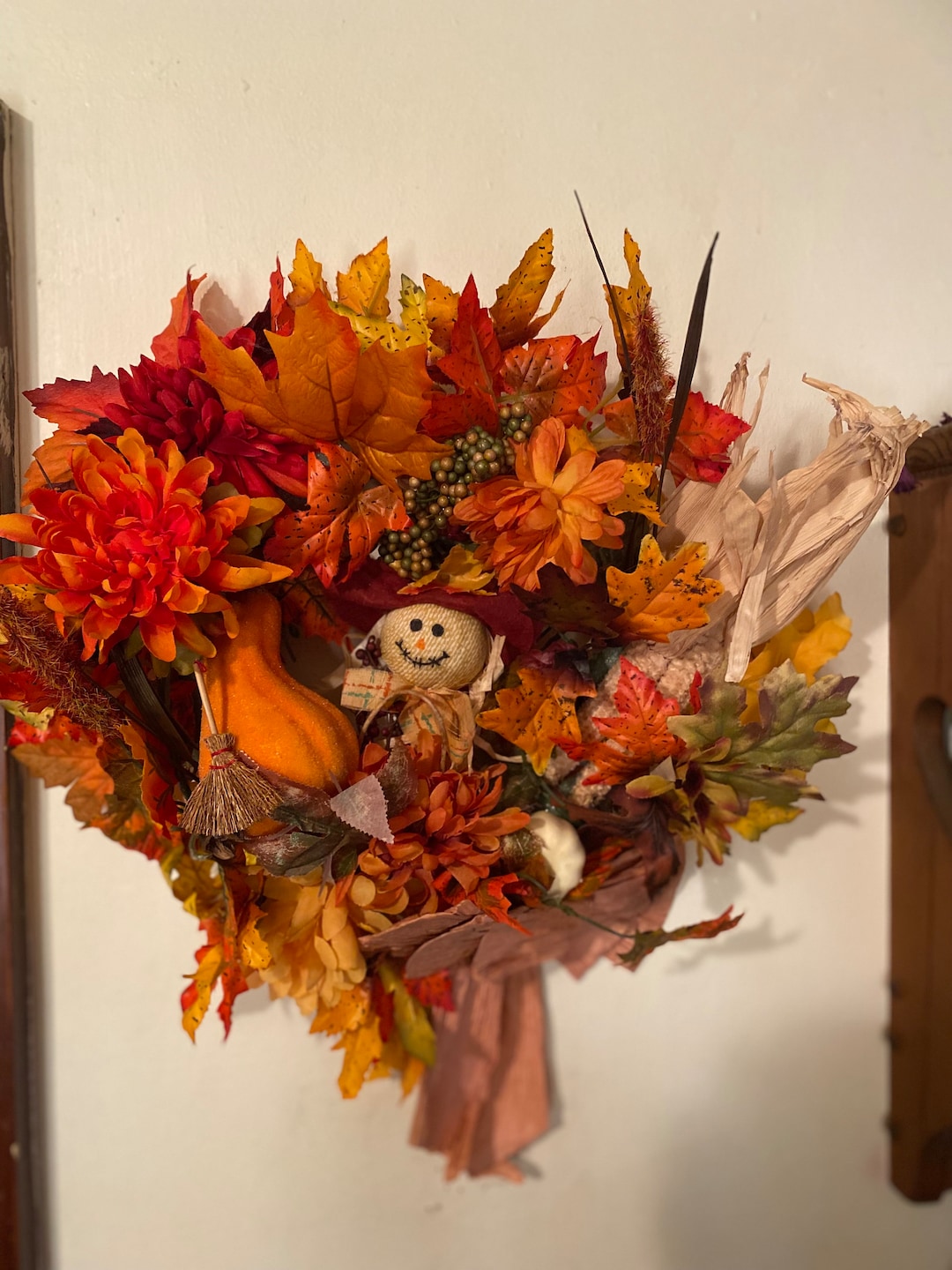 Fall Wreath, Pumpkin Wreath, Halloween Wreath, Holiday Wreath, Home ...