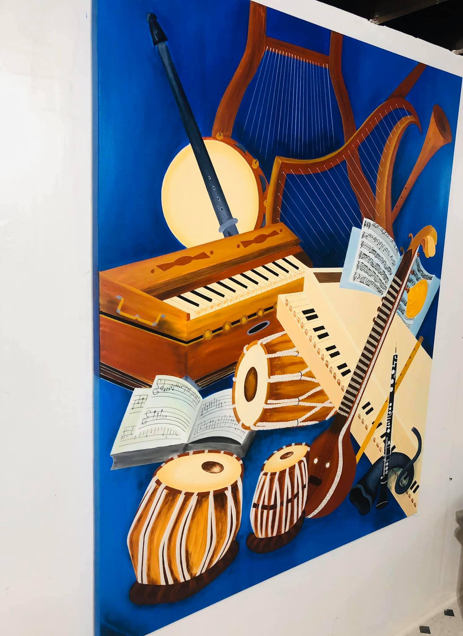 Original Acrylic Musical Instruments Painting / Wall Decor - Etsy UK
