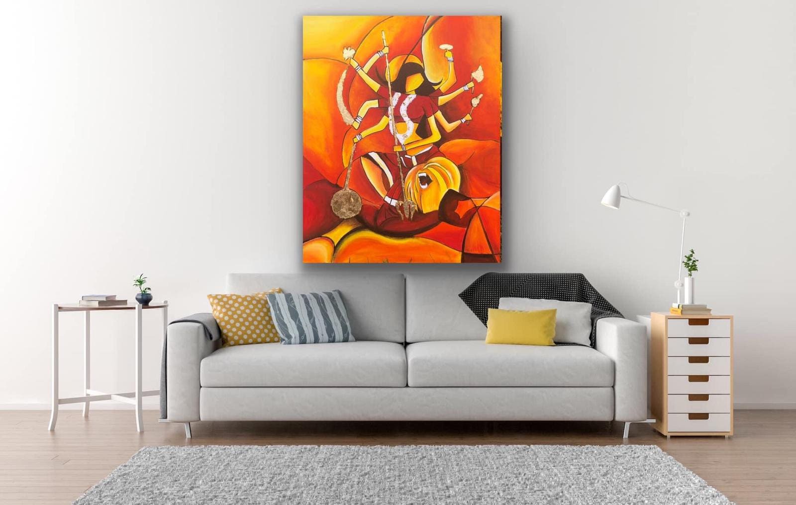 Goddess Maa Durga Contemporary Modern Abstract Style Painting / Durga ...