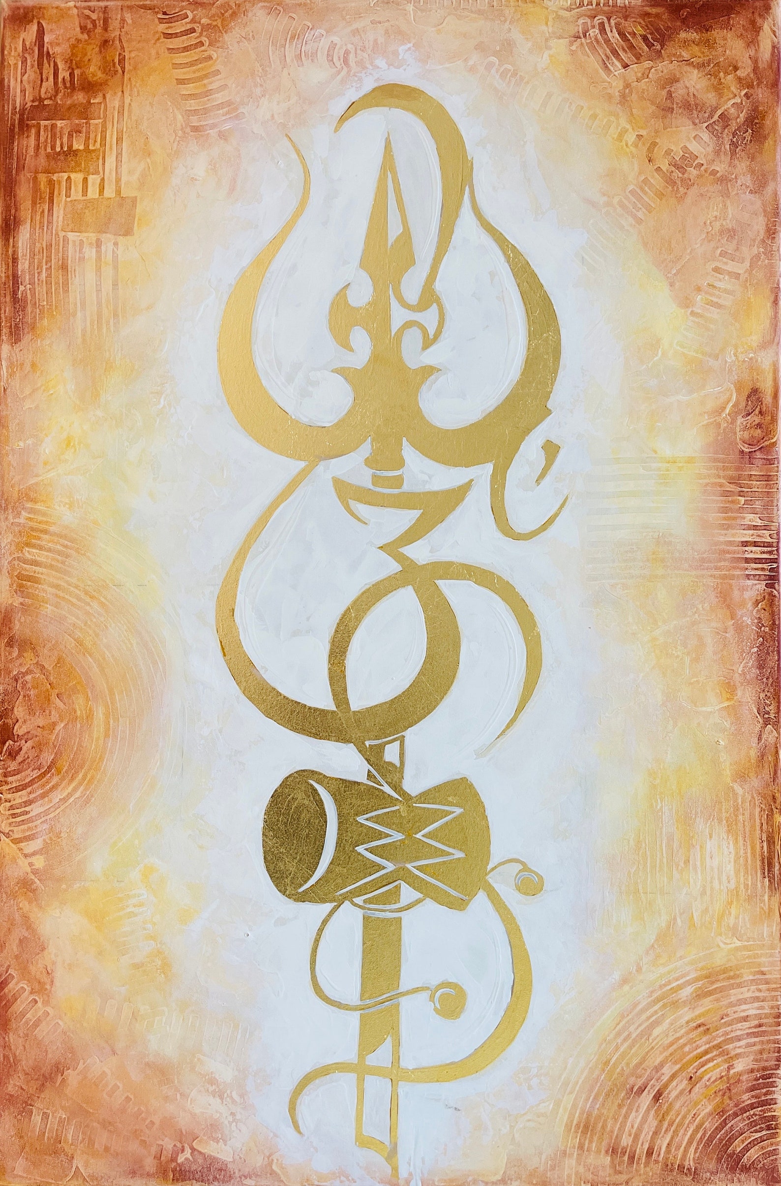Handmade Lord Shiva Abstract Acrylic Canvas Painting, Canvas Wall Art ...