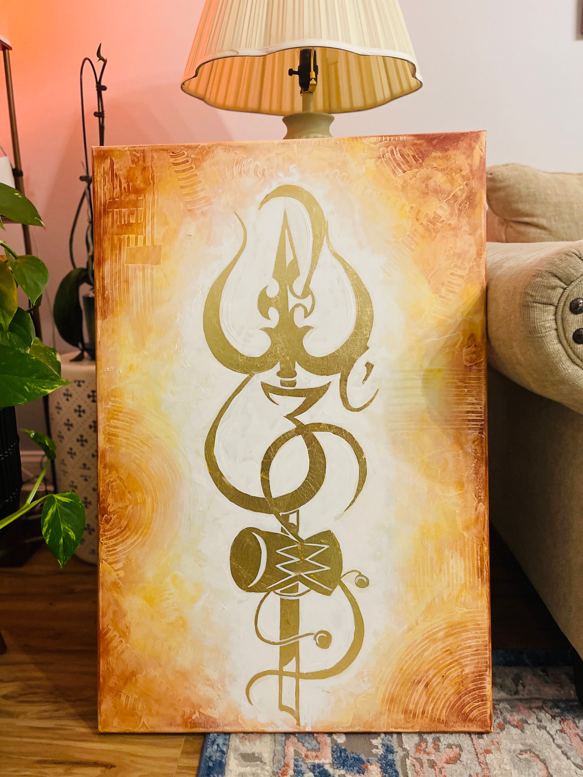 Handmade Lord Shiva Abstract Acrylic Canvas Painting, Canvas Wall Art ...