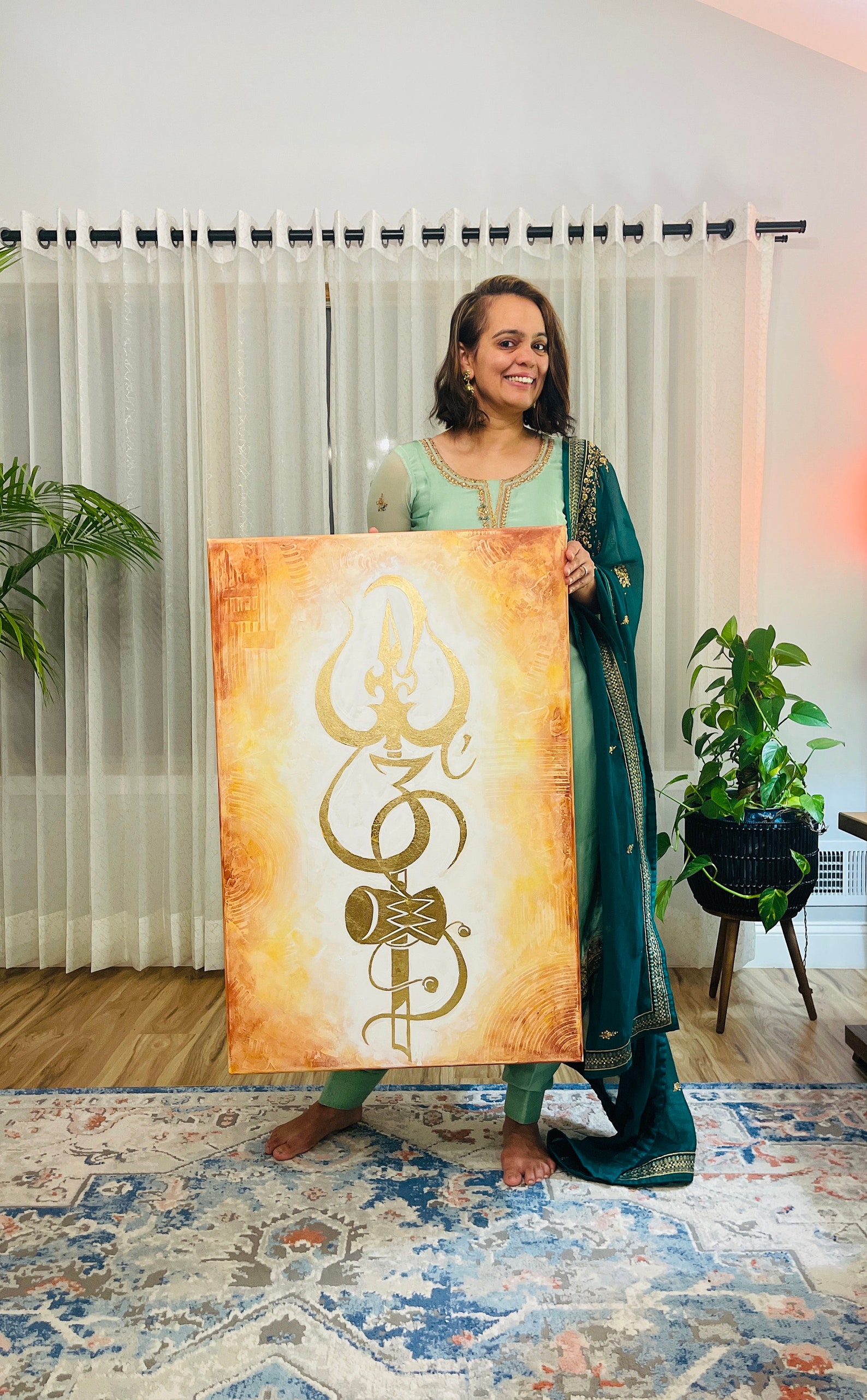 Handmade Lord Shiva Abstract Acrylic Canvas Painting, Canvas Wall Art ...