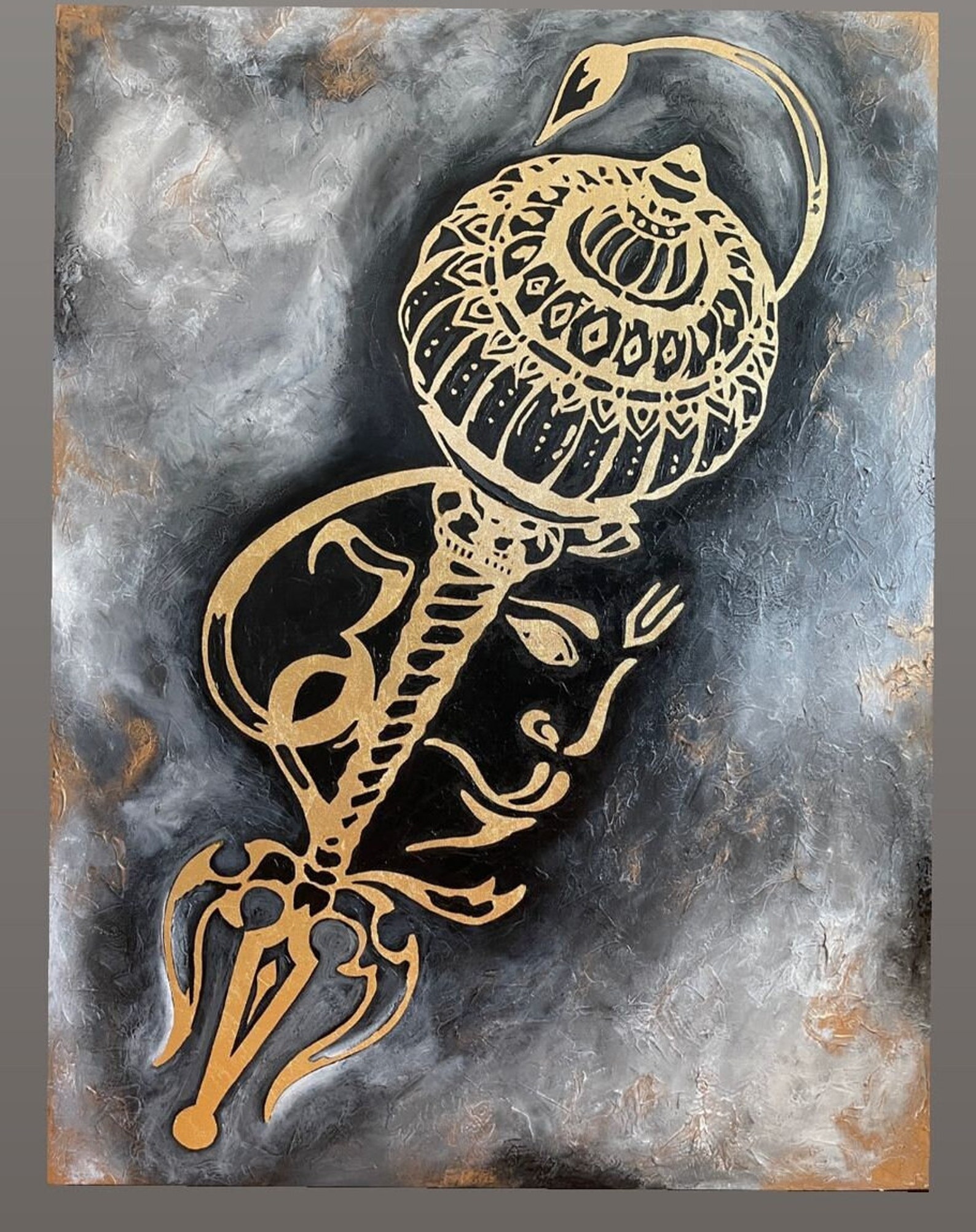 Handmade Lord Hanuman Abstract Acrylic Canvas Painting, Canvas Wall Art ...