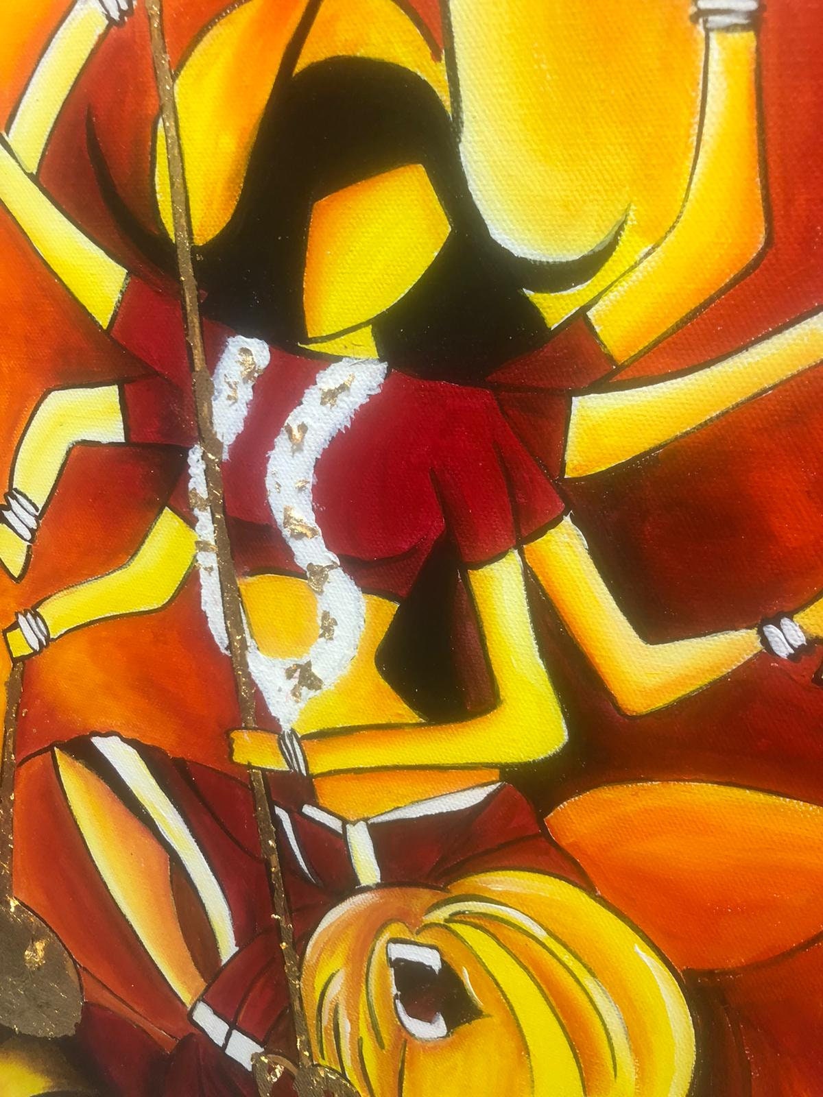 Goddess Maa Durga Contemporary Modern Abstract Style Painting / Durga ...