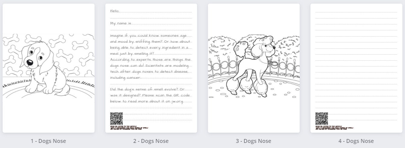 The Dogs Sense of Smell Was It Designed JW Kids Letter - Etsy