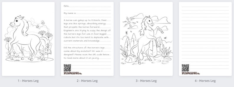 The Horses Leg Was It Designed JW Kids Letter Writing - Etsy