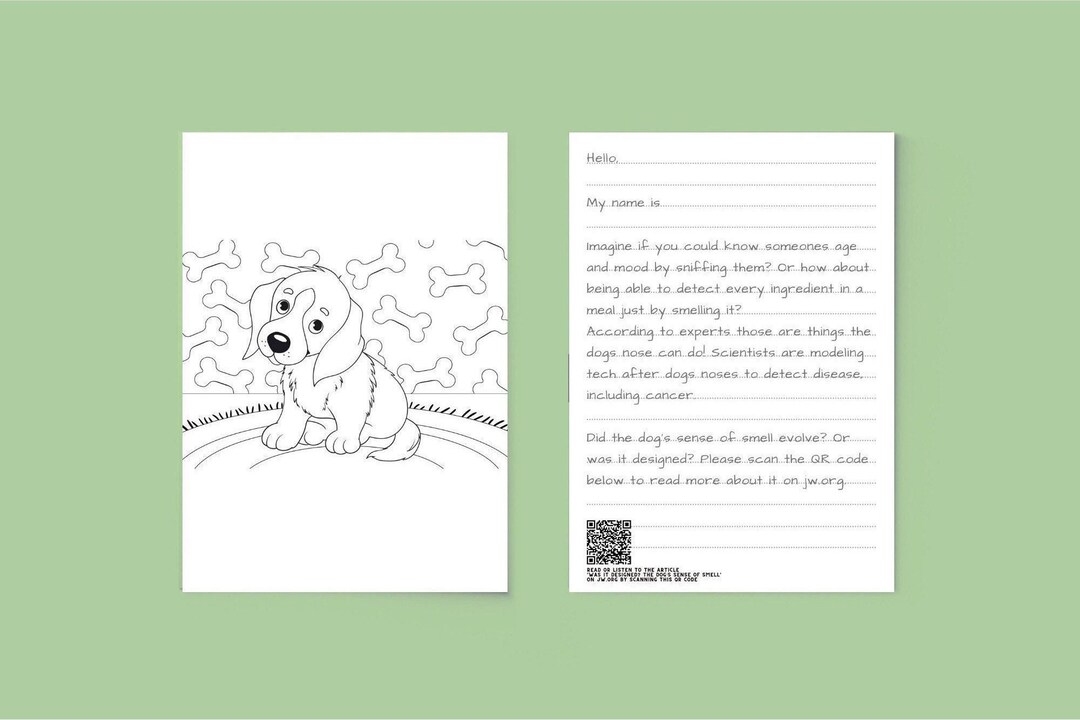 The Dog’s Sense of Smell - Was It Designed? - JW Kids Letter Writing - Etsy