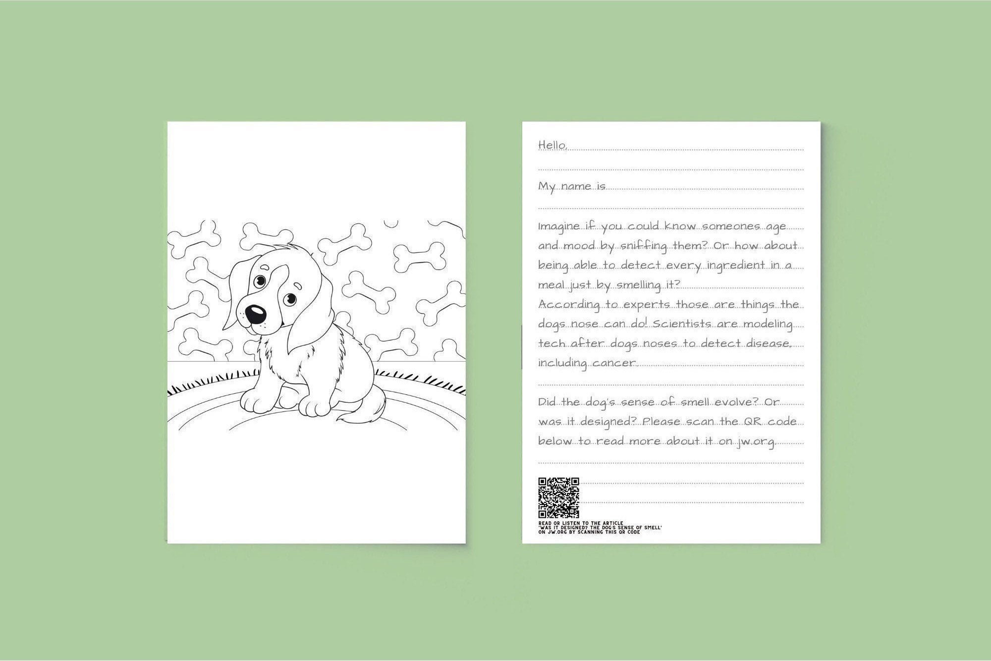 The Dogs Sense of Smell Was It Designed JW Kids Letter - Etsy