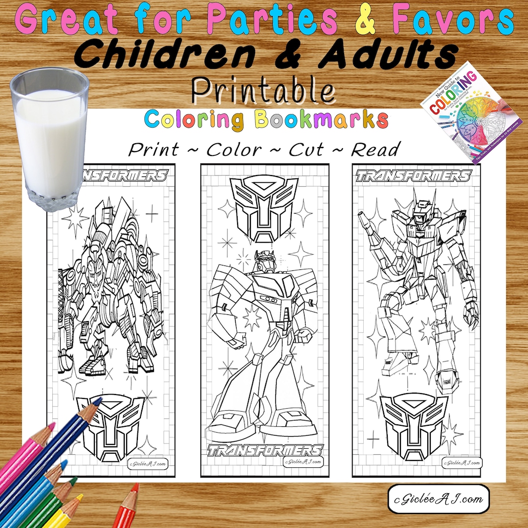 3 TRANSFORMERS Coloring Bookmarks Coloring Printable - Etsy