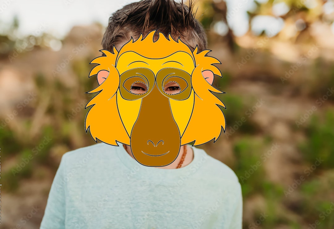 BABOON MONKEY Mask Printable Mask Halloween Party Favor Role - Etsy