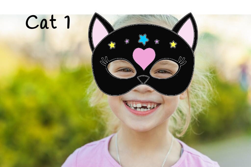 CAT 1 Mask Printable Mask Halloween Party Favor Costume Mask Fairytale ...