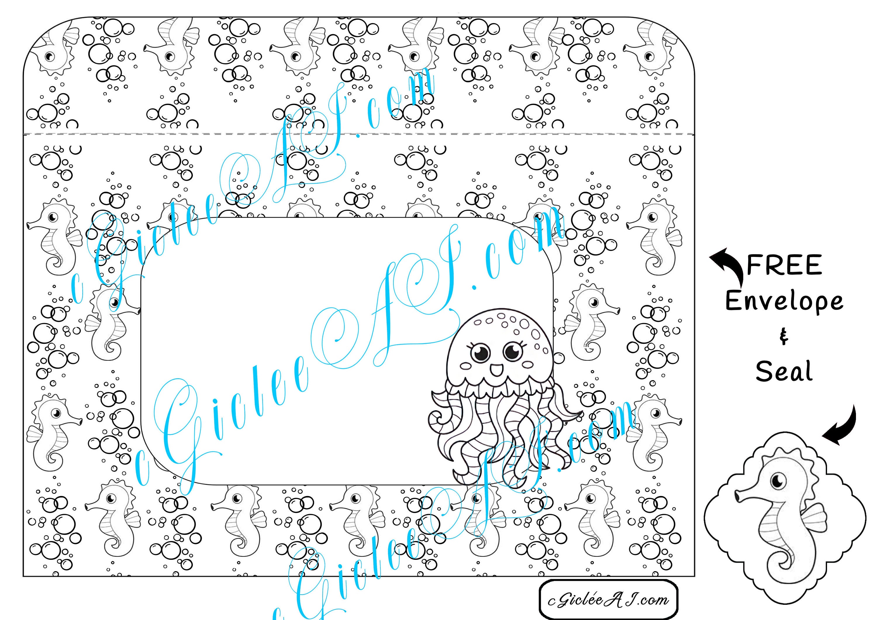 1 3D Pop-up MERMAIDS Printable DIY Children's Kid's Coloring Card ...