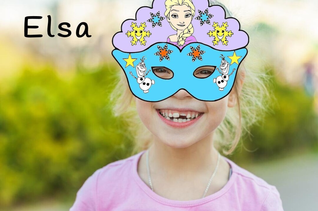 FROZEN ELSA Mask Unicorn Printable Mask Halloween Party Favor - Etsy