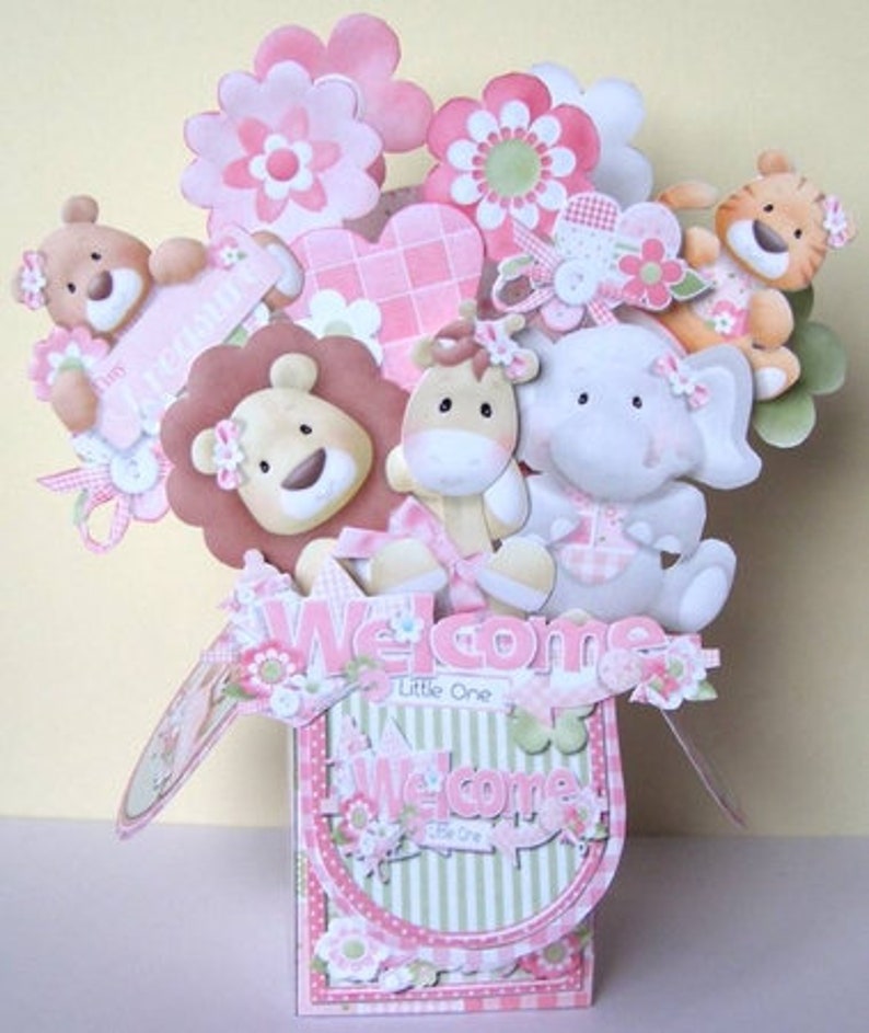 Printable DIY 3D Pop-Up Box Explosion Card New Baby Girl - Etsy Polska