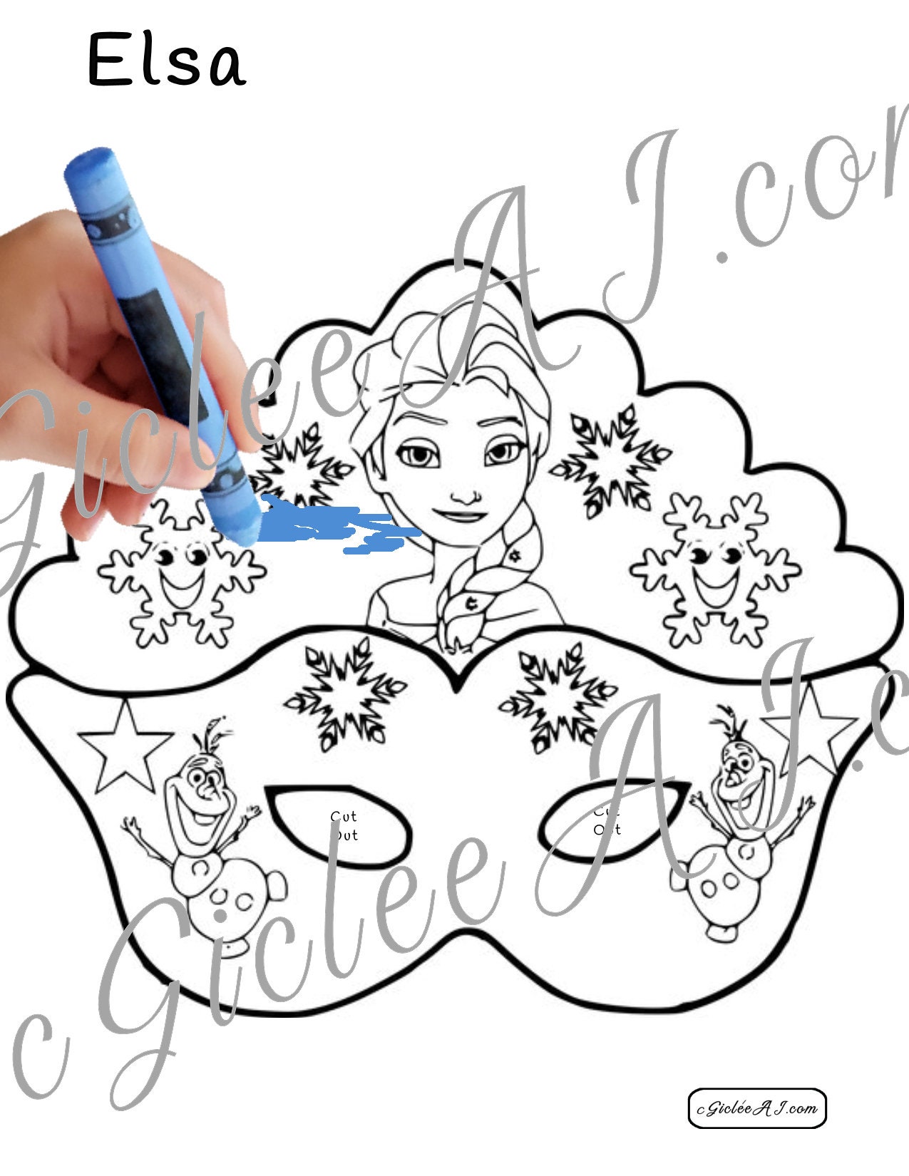 FROZEN ELSA Mask Unicorn Printable Mask Halloween Party Favor - Etsy