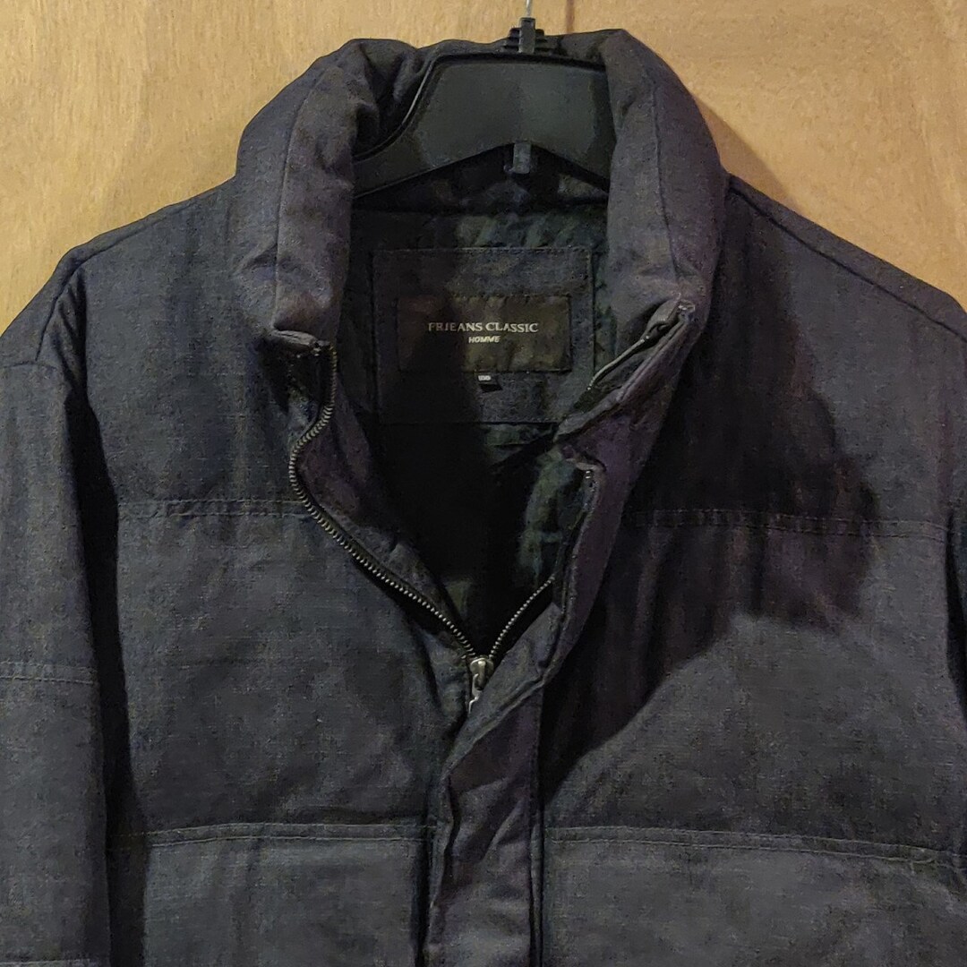 DENIM DOWN JACKET - Etsy