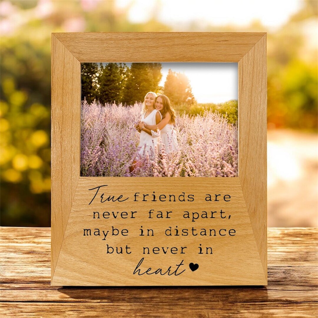 Custom Engraved Red Alder Friendship Photo Frame, Personalized Engraved ...