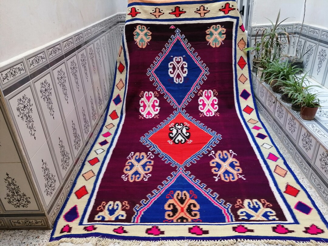 Algerian Bebrer Rug,handmade Wool Rug,large Rug,bedroom Rug,living Room ...