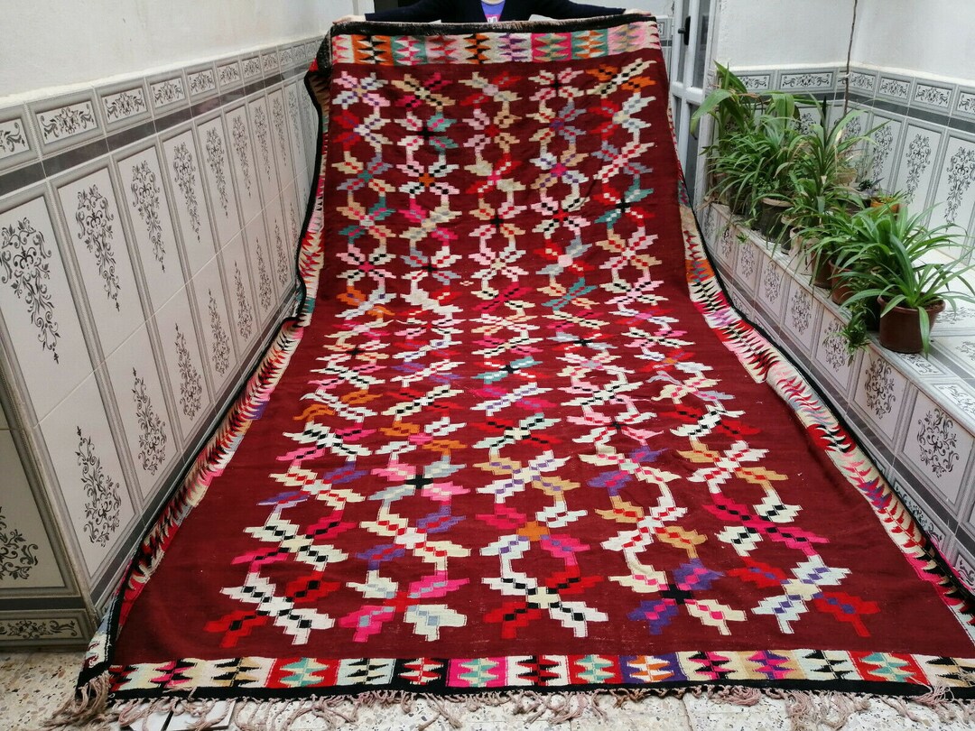 Kilim Rug,algerian Berber Rug,handmade Rug,wool Rug,colorful Rug,north ...