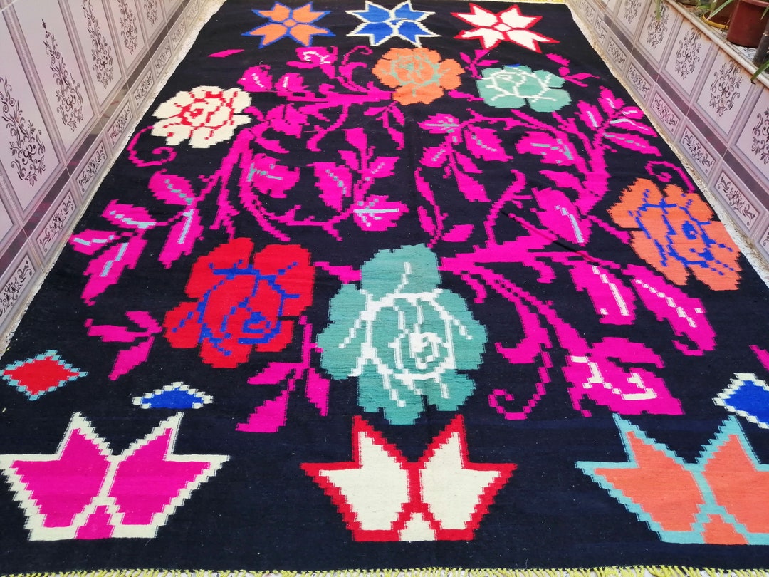 Moroccan Rug,handmade Rug Algerian Kilim Rug,large Rug,living Room ...