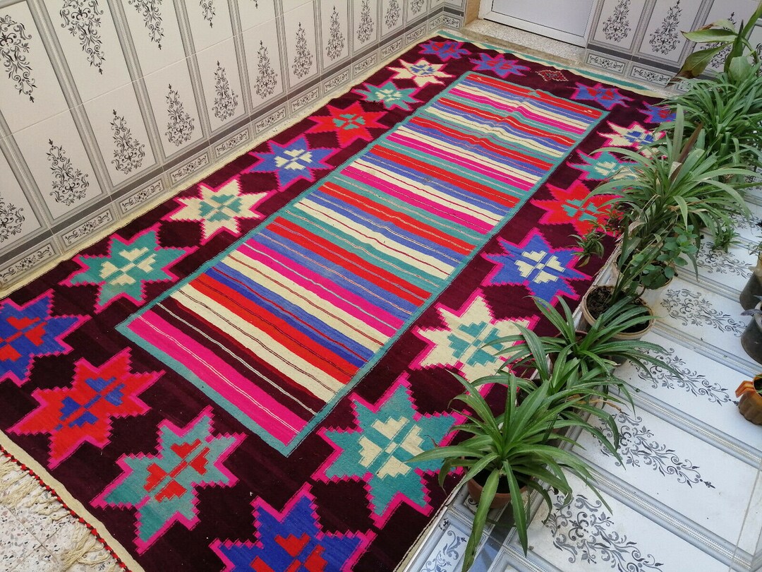 Pink Moroccan Rug,large Algerian Wool Rug,handmade Berber Beni Ourain ...