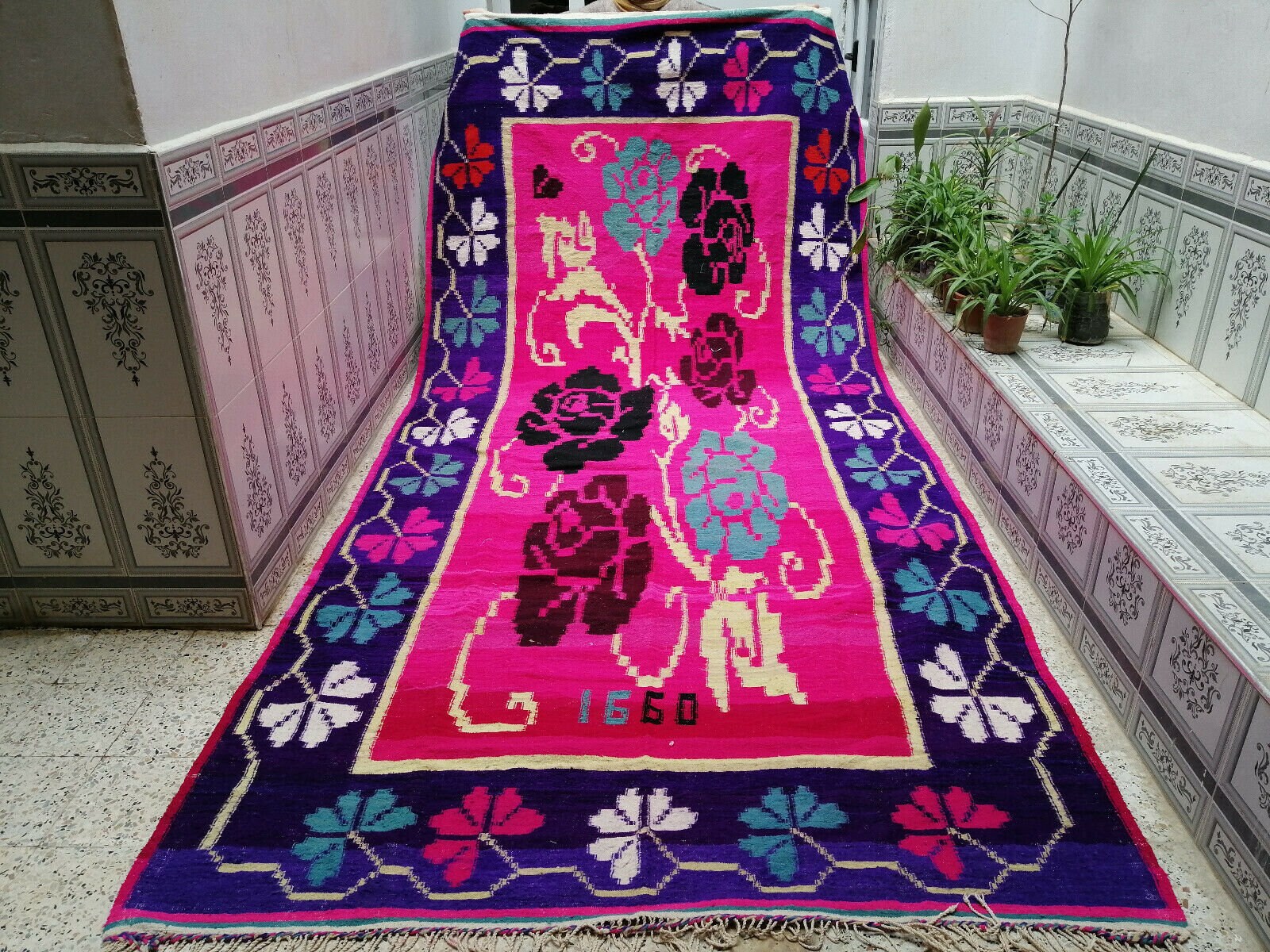 Handmade Moroccan Kilim Rug,azilal Large Rug,wool Pink Rug,floor Rug ...