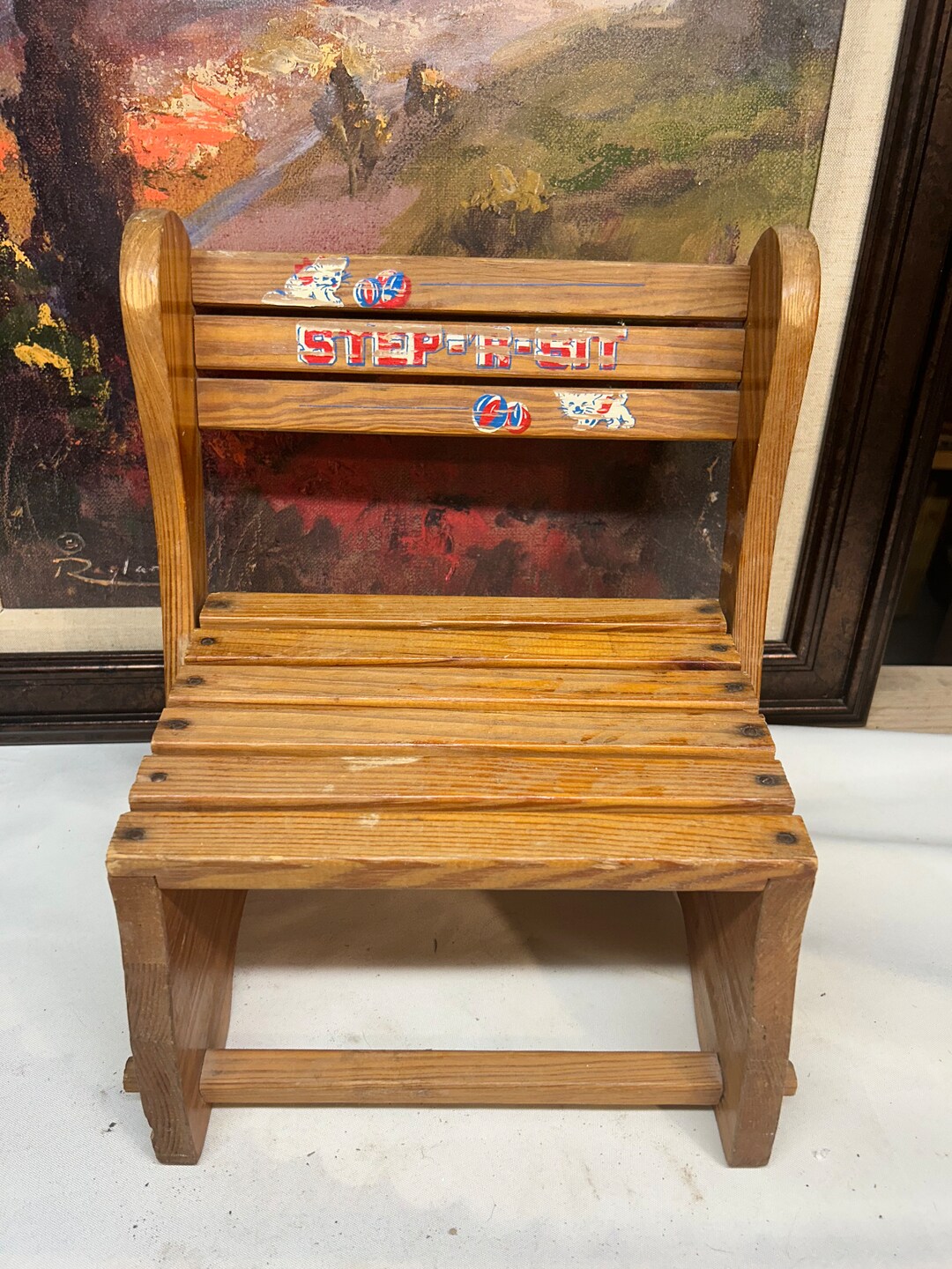 Vintage Wooden SIT-R-STEP Children First Seat or Step Stool - Etsy