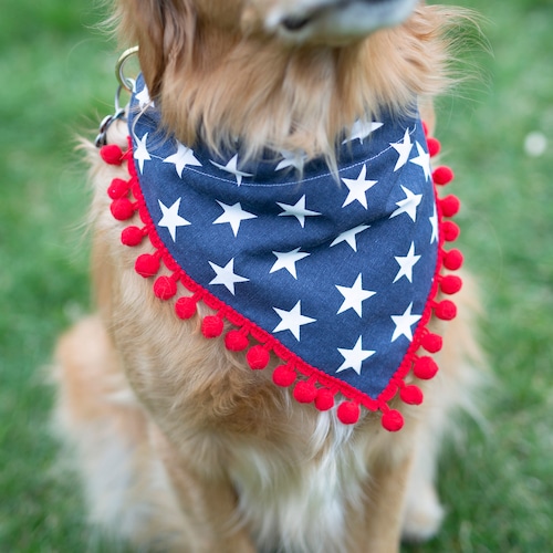 American Flag Patriotic 4th of July Dog Bandana Red - Etsy