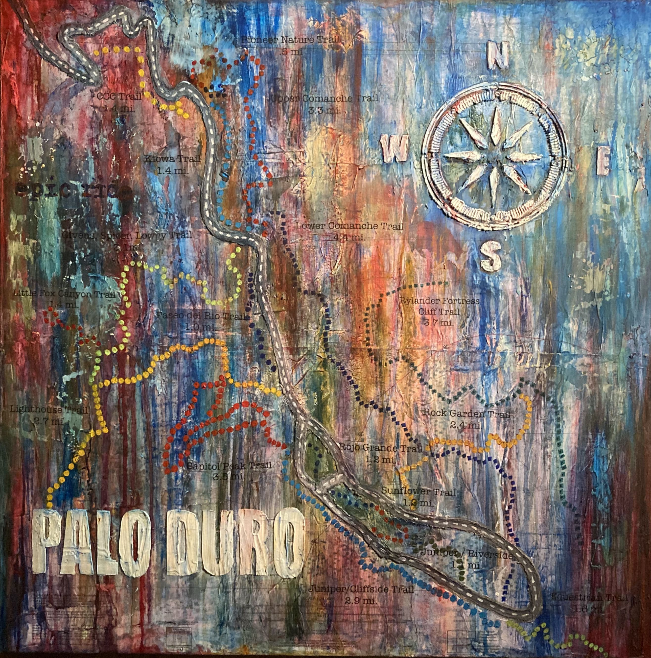 Palo Duro Canyon Trail Map Texas 12x12 Art Print - Etsy