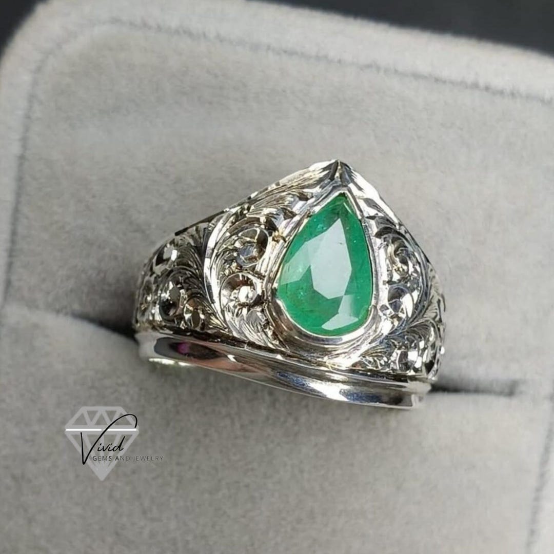 Emerald Ring | 925 Sterling Silver Zamarud Stone | May Birthstone Gift ...