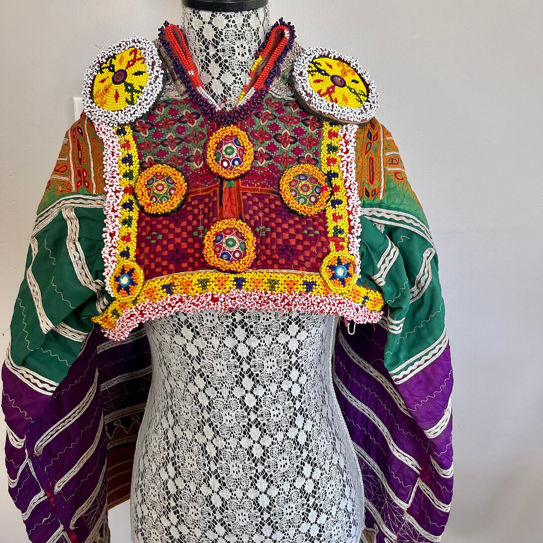 Afghan Choli Crop Top, Vintage Beaded Crop Top, Afghan Clothing ...