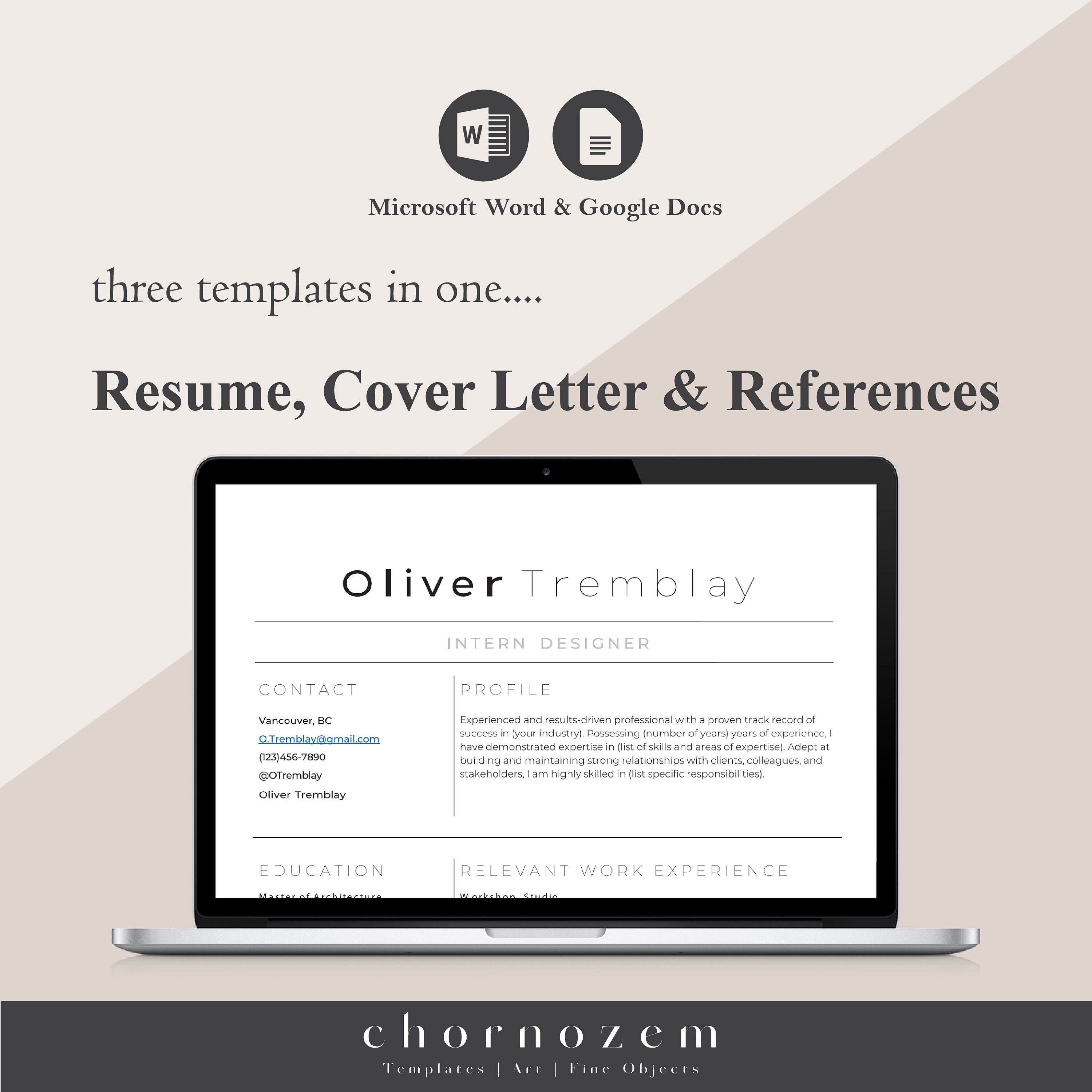 Microsoft Word, Clean, Modern Designed, Editable, Resume Template ...