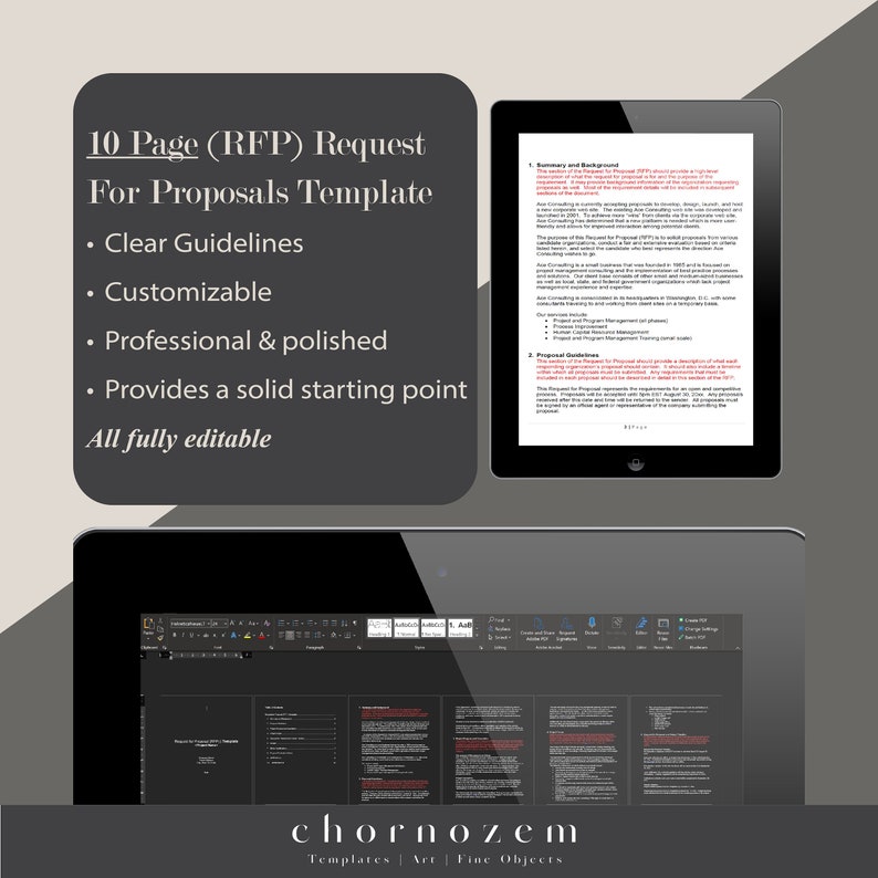 Templates Pack 4 RFP request for Proposals Templates - Etsy