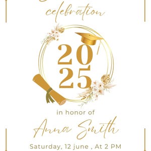 Graduation Party Invitation, Graduation Celebration, Class of 2025 ...