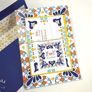 Talavera Spanish Tile Wedding Invitations, Printed Invites With ...
