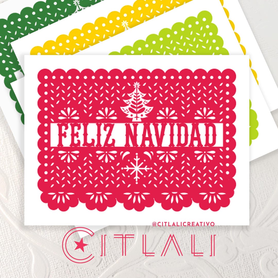 Spanish Christmas Papel Picado Feliz Navidad - Single, 4qty, or Boxed ...