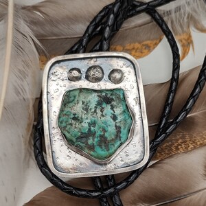 Silver Bolo Tie Bolo With Jumbo Turquoise Nugget Silversmith Handmade ...