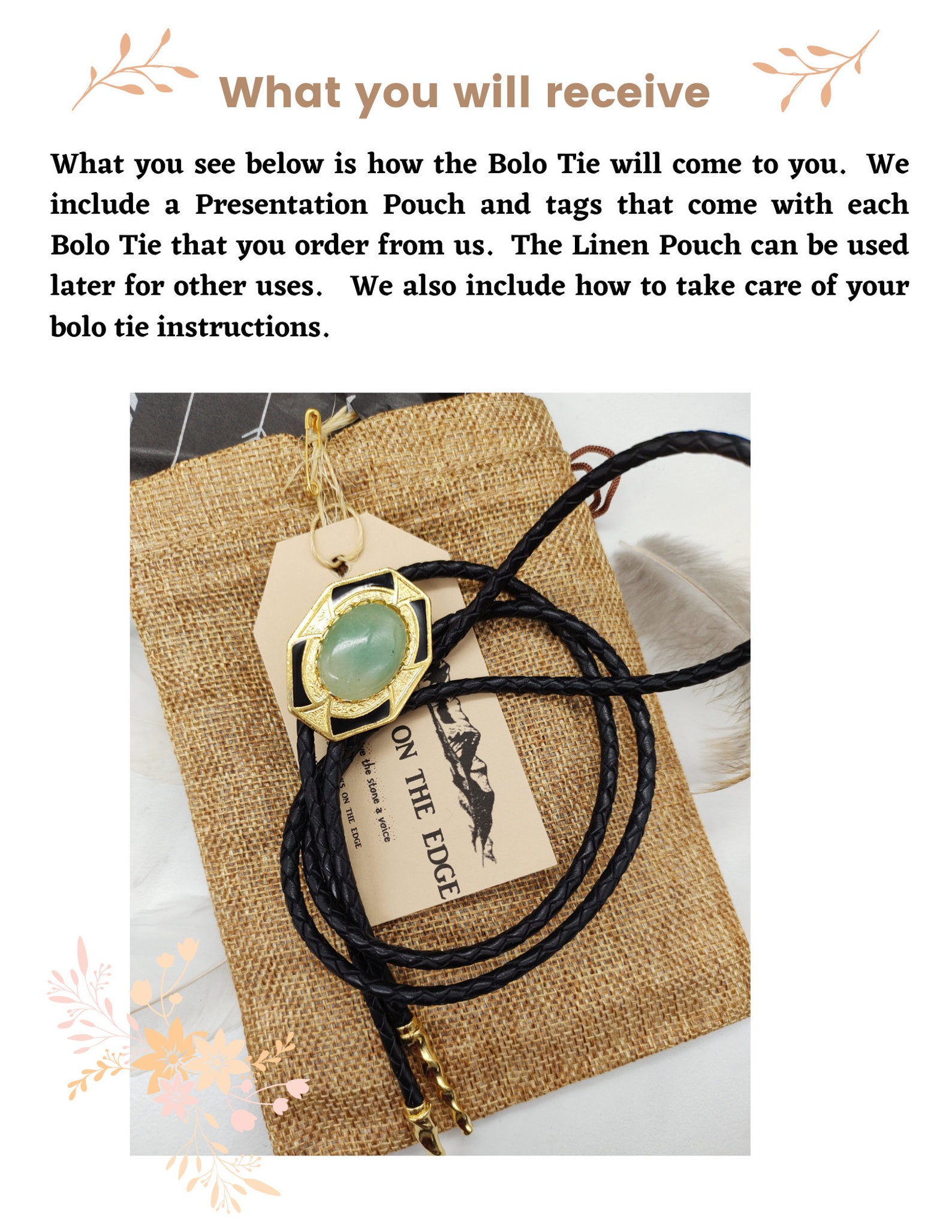 Custom Bolo Tie With Green Aventurine Gemstone -western Bolo Ties - Men ...