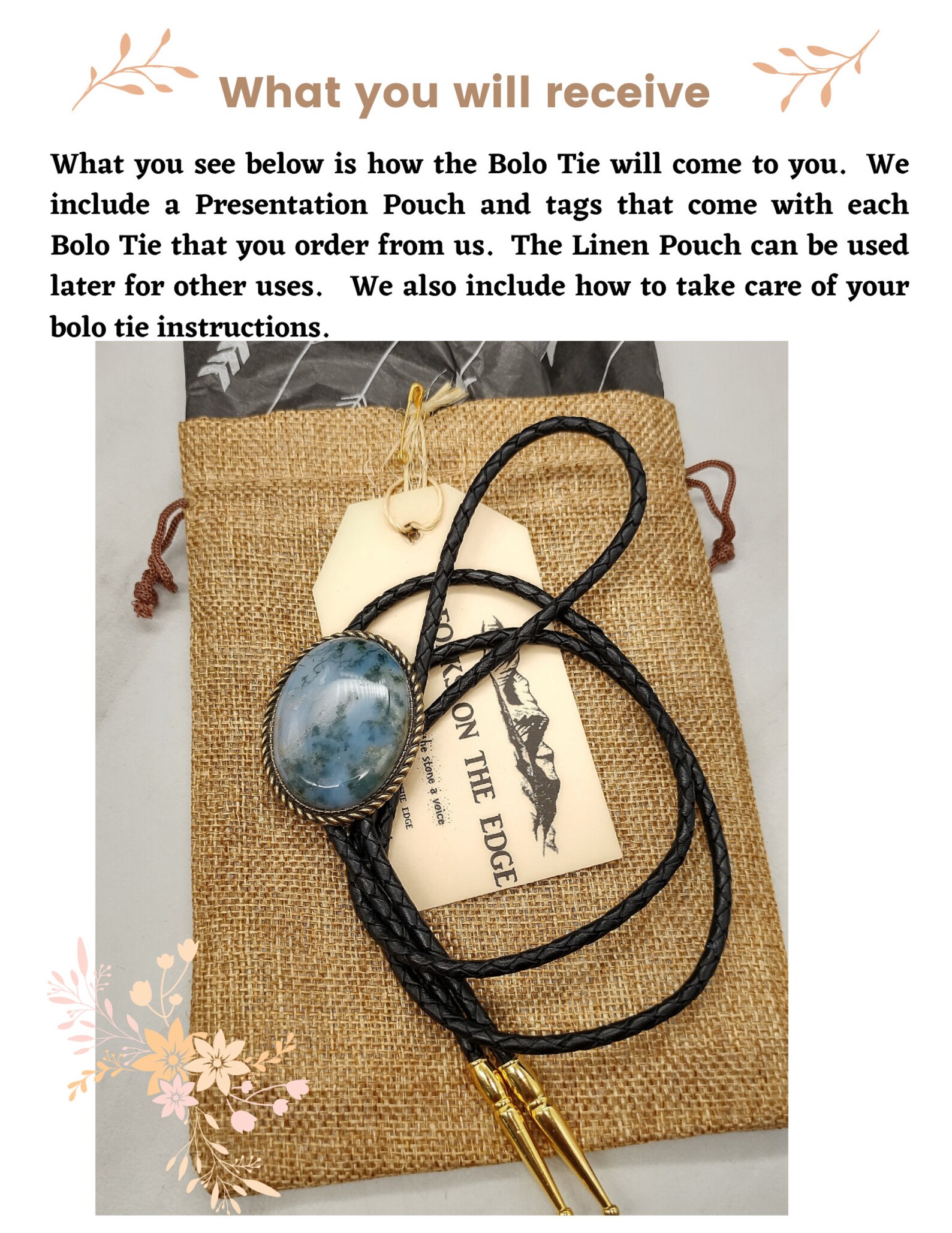 Custom Bolo Tie With Moss Agate Custom Wedding Tie - Etsy